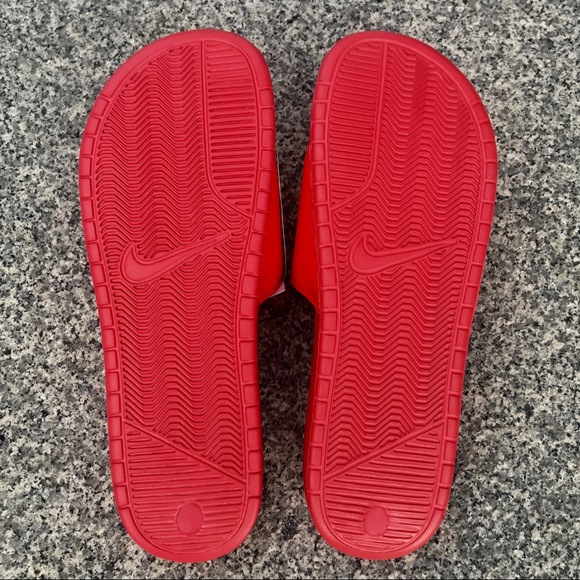 Nike | Shoes | Nike Benassi Slides Just Do It Jdi Red Gold | Poshmark